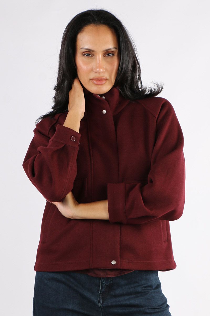 Reads Online Blackstone Amaya Crop Jacket In Burgundy